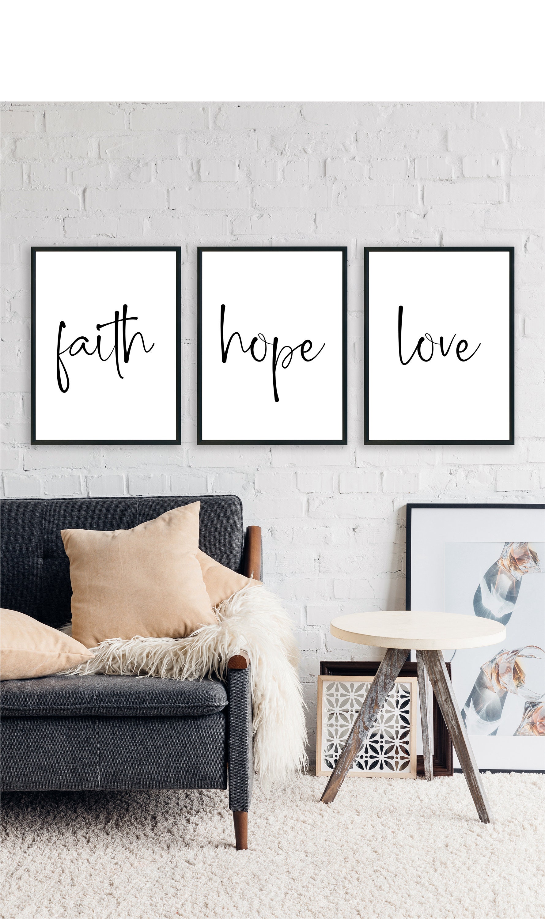 Poster di Faith Hope Love Print Faith Hope Love Sign 16x20 3 - Etsy Italia