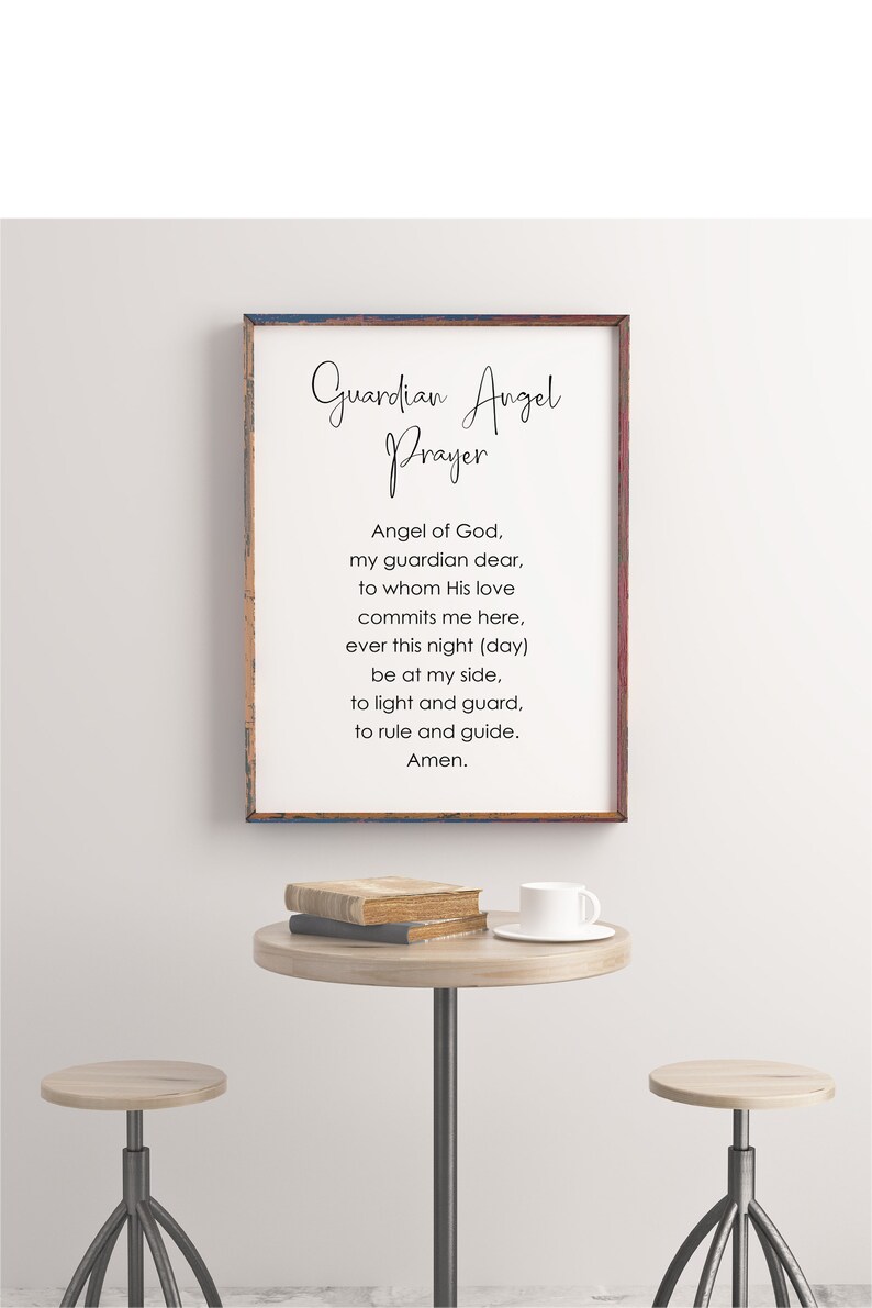 Guardian Angel Prayer Print 16x20 11x14 8x10 Size Guardian - Etsy