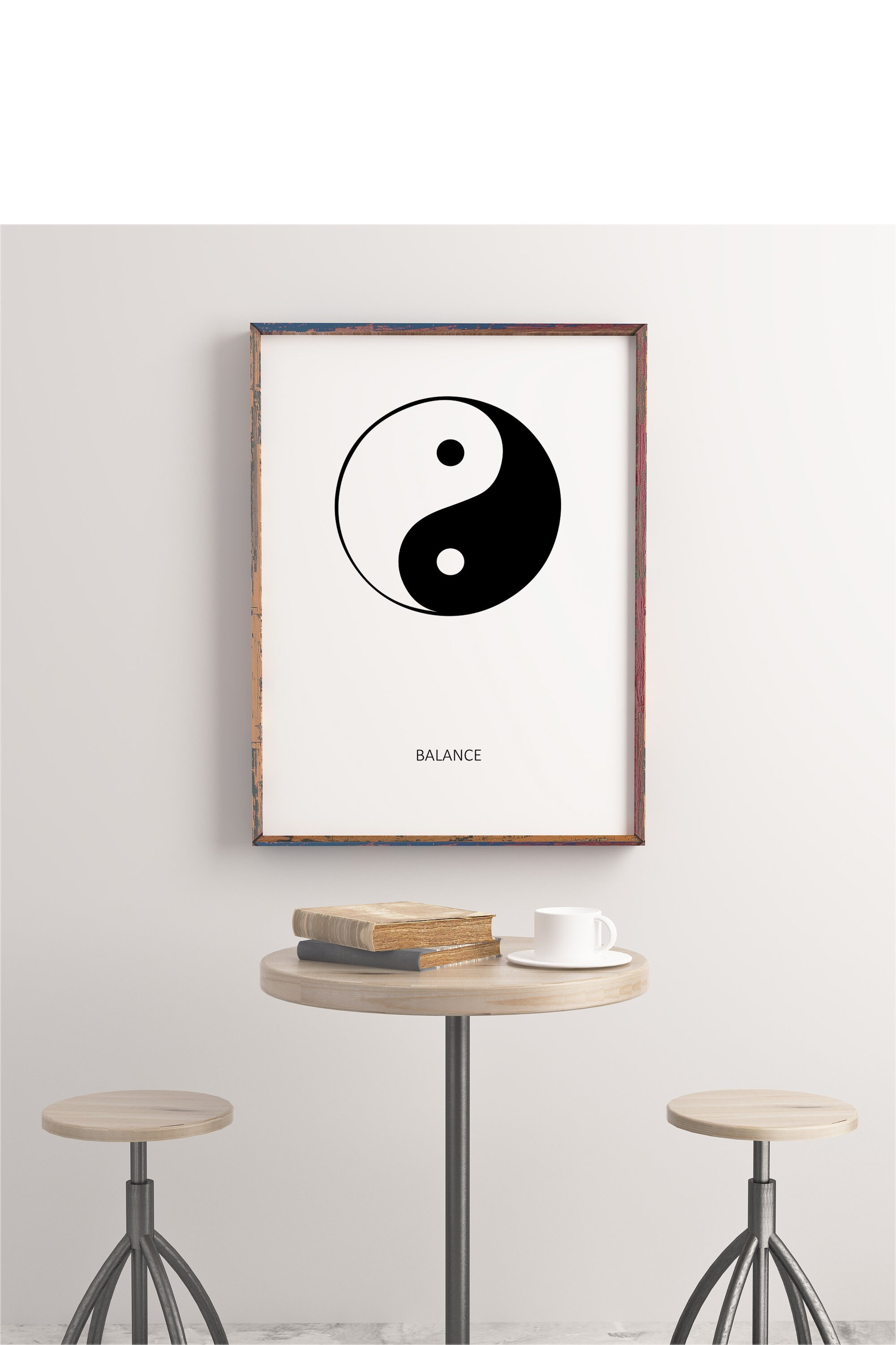 Yin Yang Sign,yin Yang Print,yin Yang Wall Art,yin and Yang, Balance ...