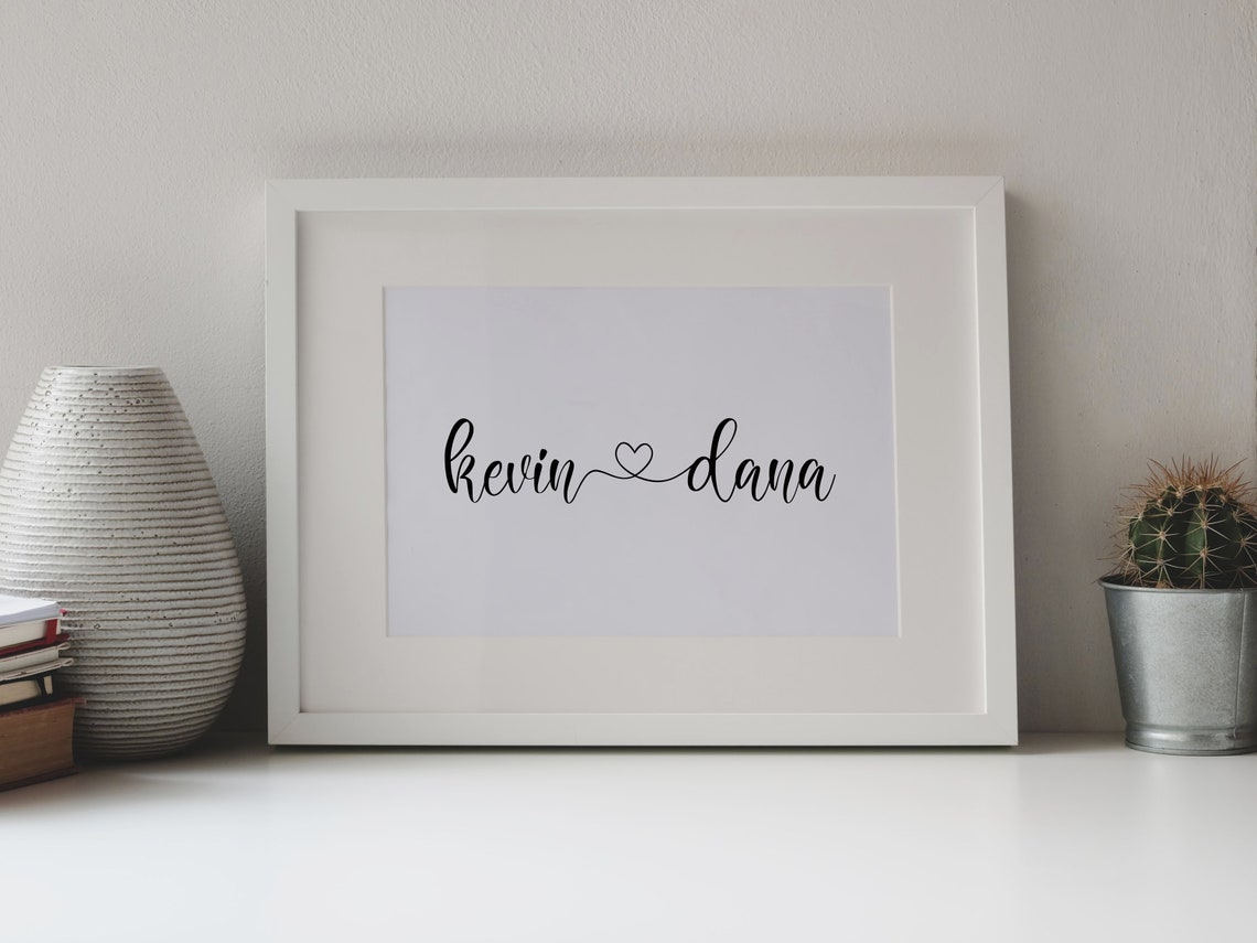 Your Personalized Name With Heart Printablepersonalized - Etsy