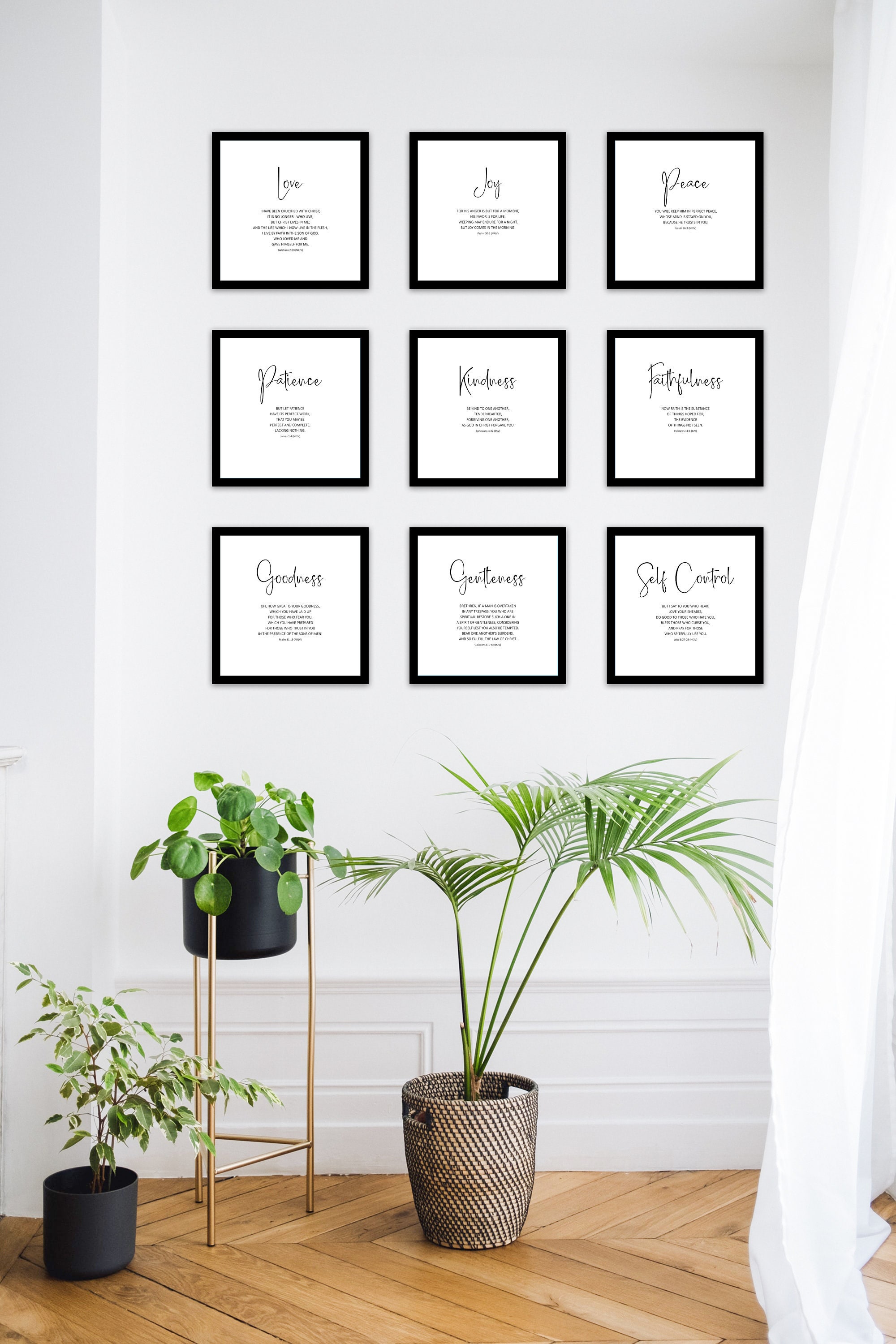 9 Fruits of the Holy Spirit Poster Printable,20x20, 12x12, 9 Set Prints ...