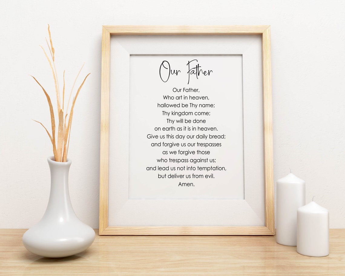Lord's Prayer Print Our Father Prayer Catholic Art | Etsy