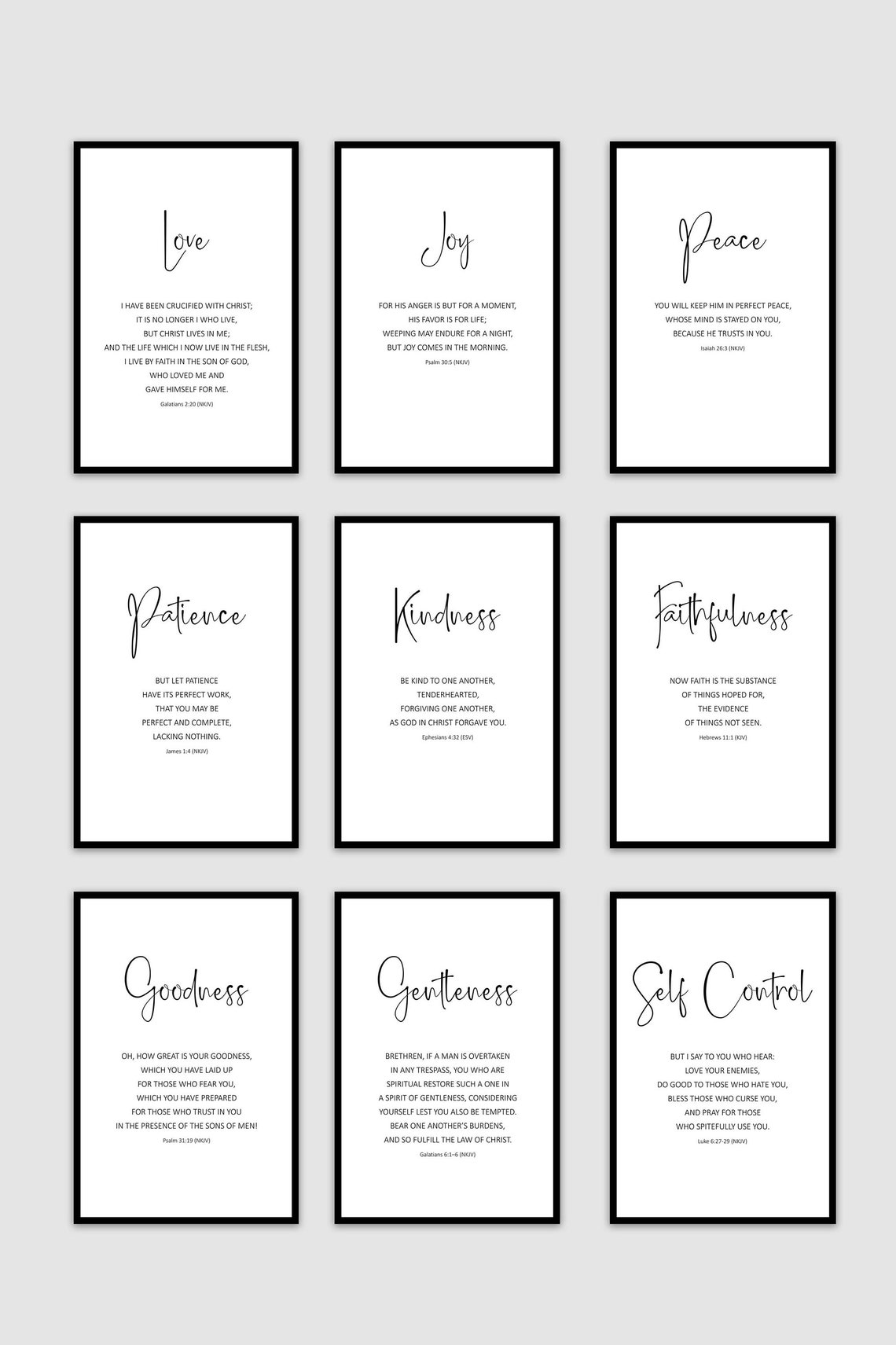 16x20,24x36,fruit of the Holy Spirit Poster Printable, 9 Set,love,joy ...