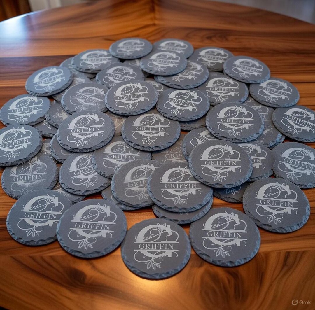 Bulk Order. 100+ Laser-etched Slate Coasters. - Etsy