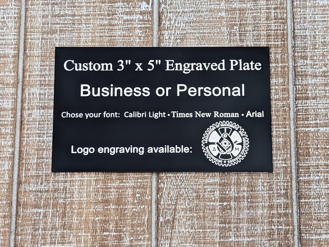Custom Laser Engraved Black Aluminum Plaque: 3"x5" Personalized Sign - Etsy
