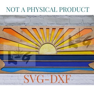 Sunrise Wall Art SVG Sunset Wall Art SVG Beach Laser Cut Files DXF Home ...