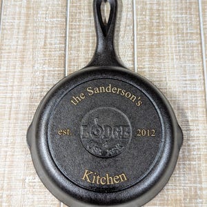 Personalized 6.5 In. Cast Iron Skillet Laser Engraved Cast Iron Skillet ...
