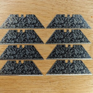 Laser Engraved Scroll Utility Knife Blades - Custom 8-pack - Etsy