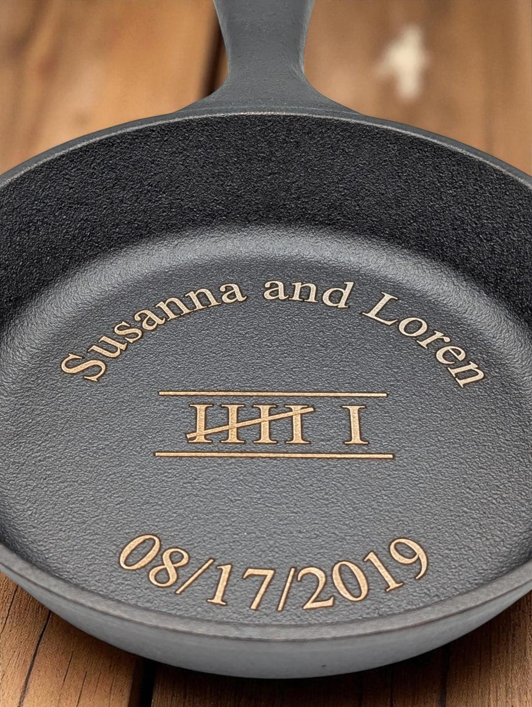 Personalized Cast Iron Skillet, Laser Engraved 6th Anniversary Gift (6. ...