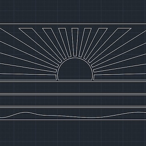 Sunrise Wall Art SVG Sunset Wall Art SVG Beach Laser Cut Files DXF Home ...