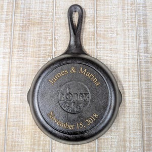 Personalized 6.5 In. Cast Iron Skillet Laser Engraved Cast Iron Skillet ...