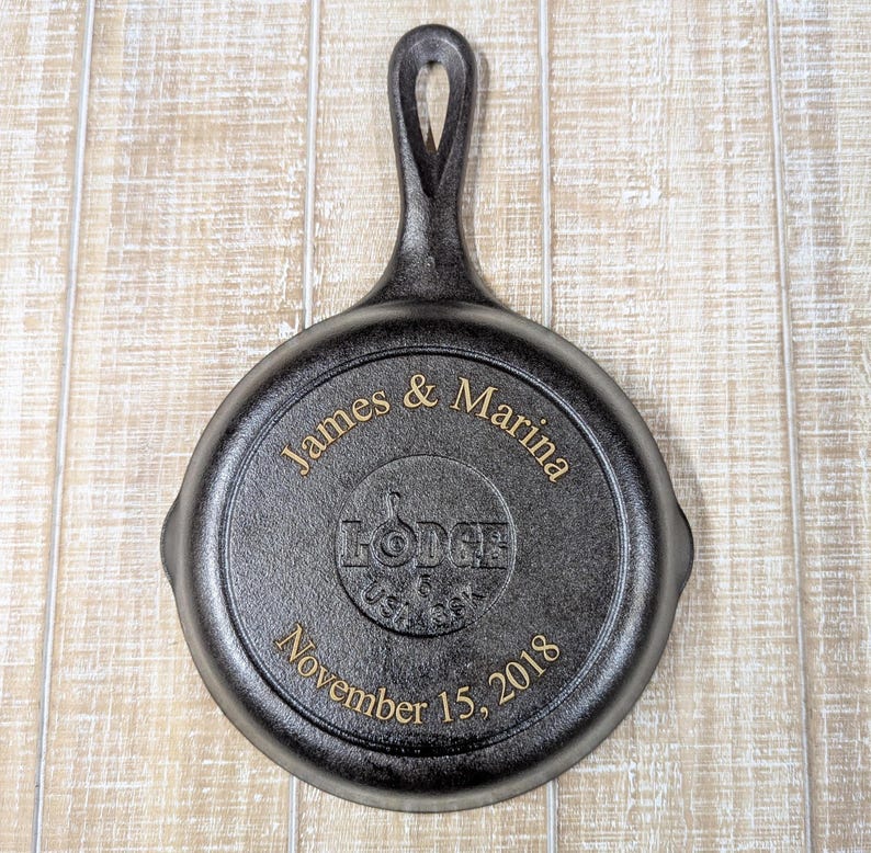 Personalized Cast Iron Skillet, Laser Engraved Gift, 6th Anniversary (6 ...