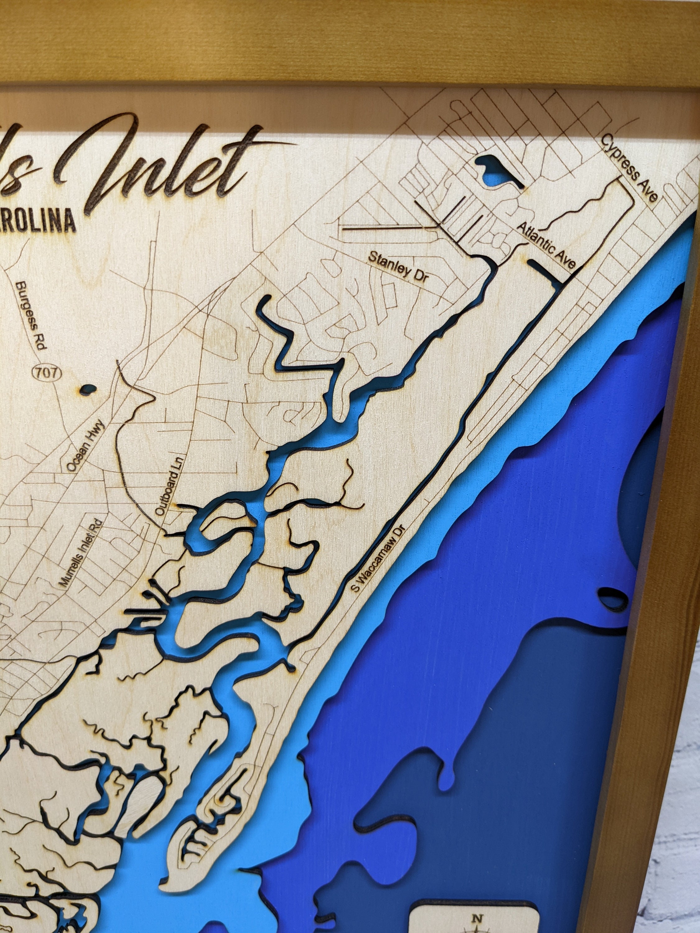 Murrells Inlet SC 3D Wall Art Layered Wood Map 4 Layers. - Etsy