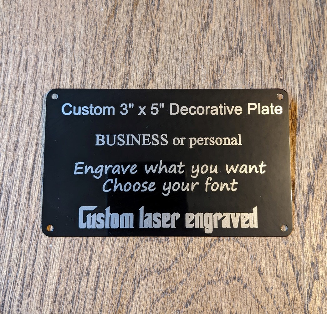3x5 Laser Engraved Black Aluminum Plate Custom - Etsy