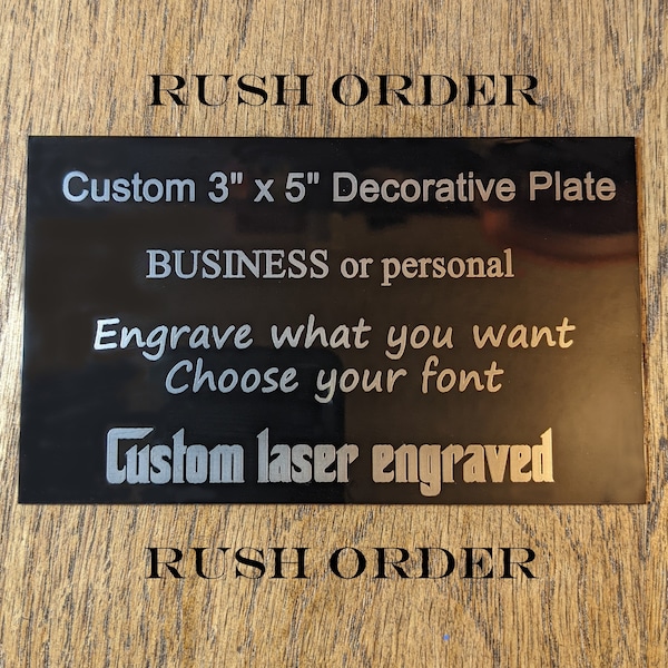 Laser Engraved Aluminum Plate - Etsy