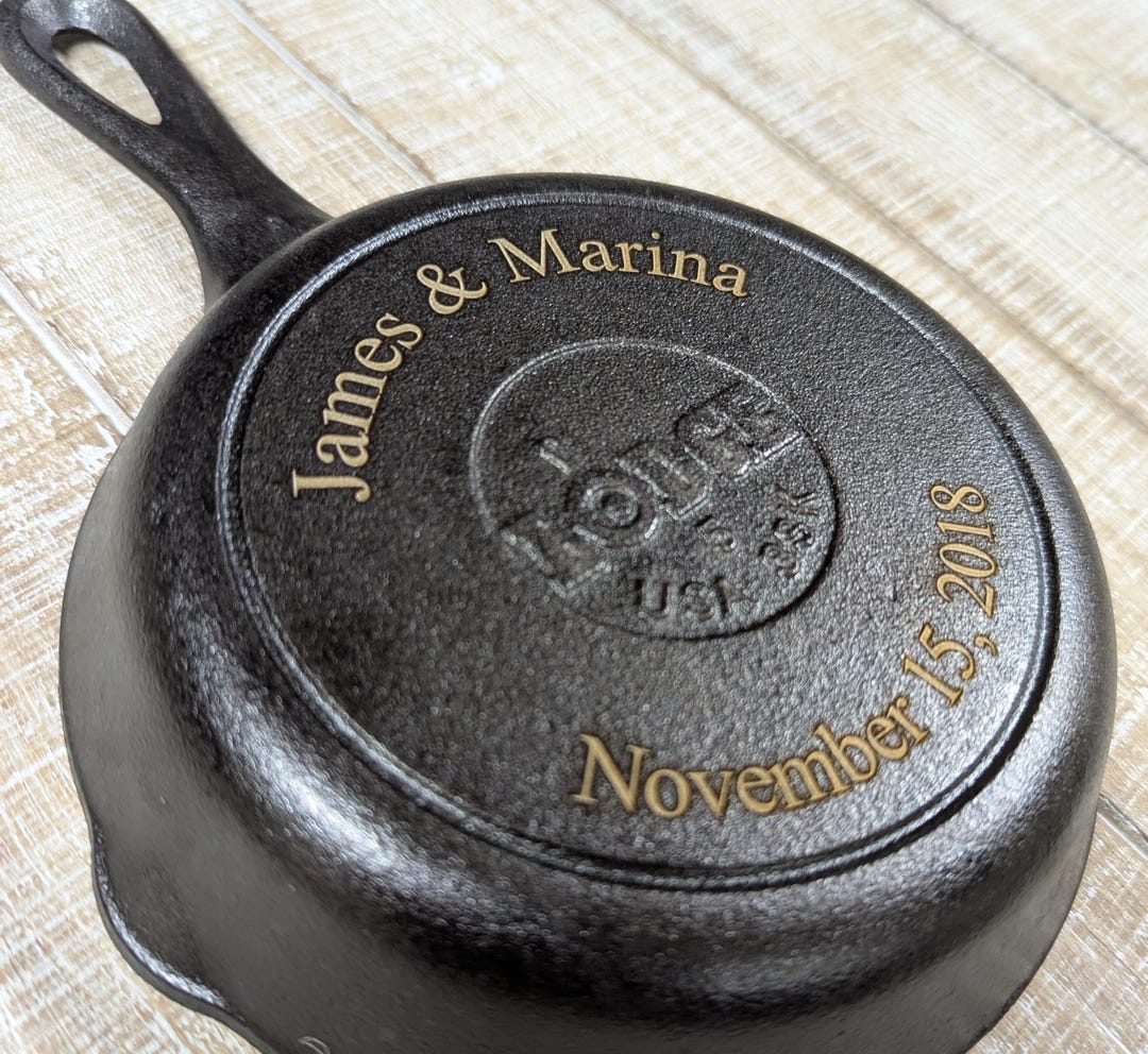 Personalized 6.5 In. Cast Iron Skillet Laser Engraved Cast Iron Skillet ...