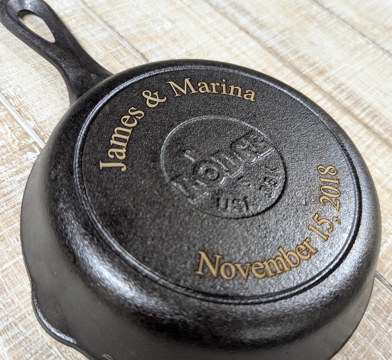 Personalized Cast Iron Skillet, Laser Engraved Gift, 6th Anniversary (6 ...