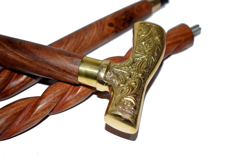Victorian Style Designer Brass Handle Cane Wooden Walking - Etsy