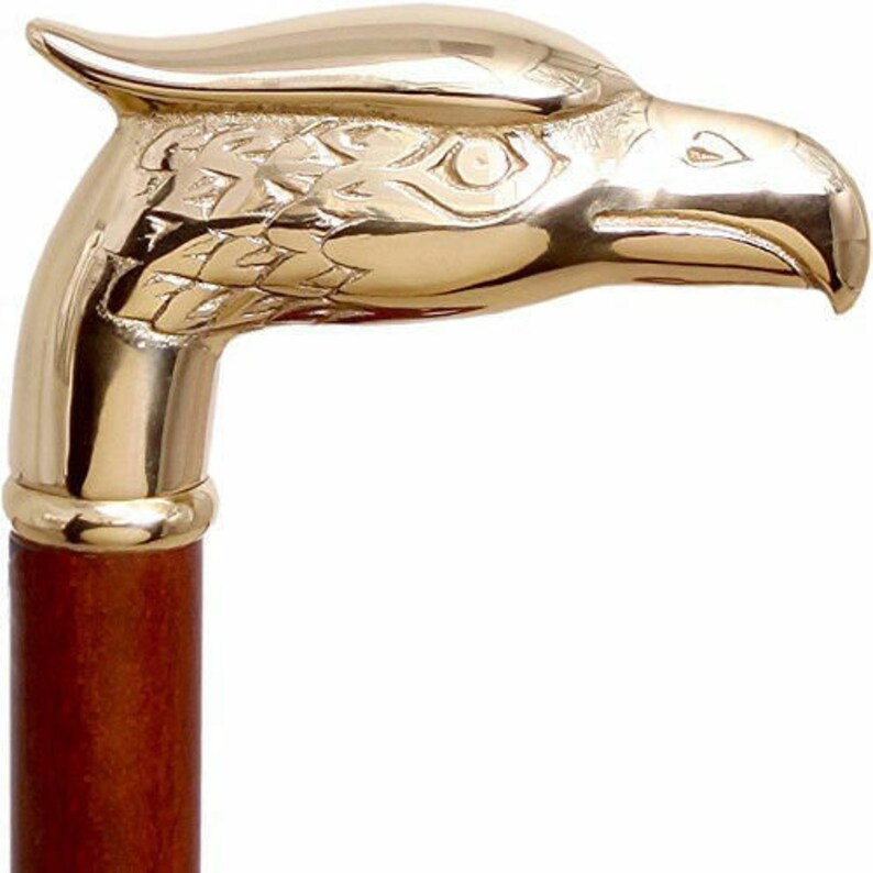 Brass Eagle Handle Walking Cane Wbrown Rosewood Shaft Walking Etsy