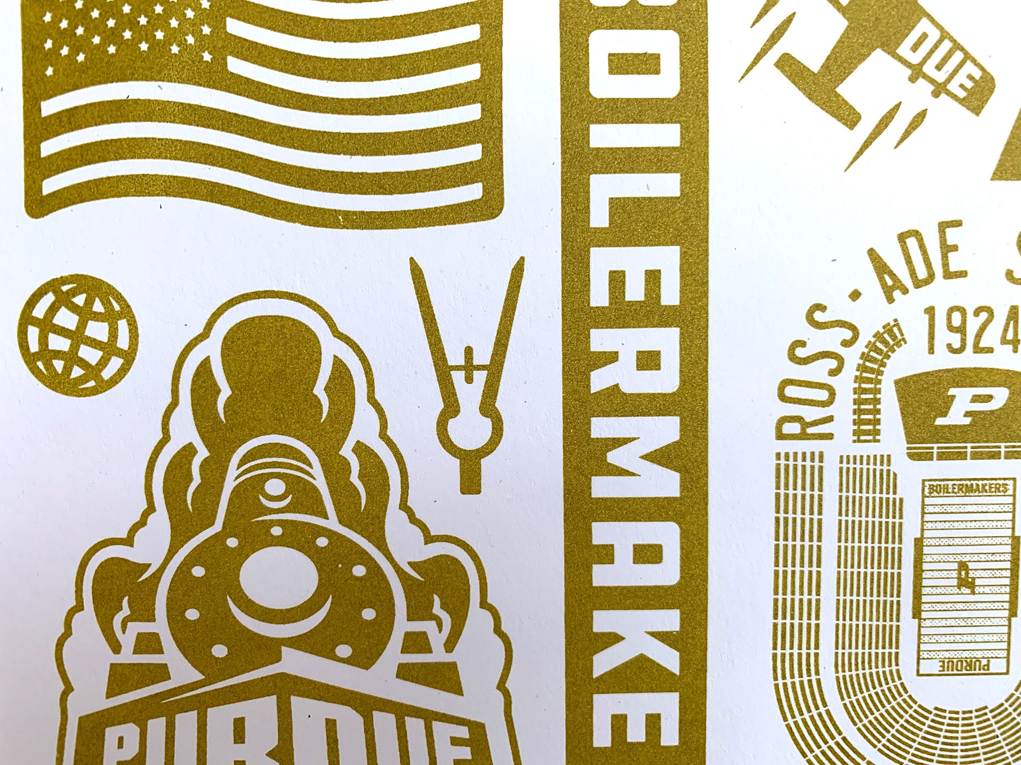 Purdue Poster - LIMITED EDITION Screen Printed Poster - White - Etsy