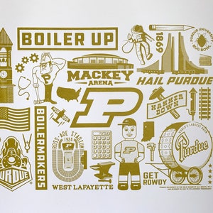Purdue Poster - LIMITED EDITION Screen Printed Poster - White - Etsy