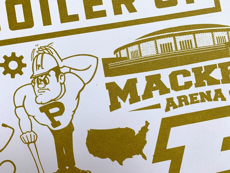 Purdue Poster - LIMITED EDITION Screen Printed Poster - White - Etsy