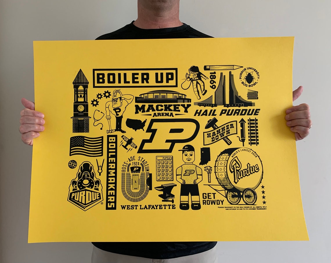 Purdue Poster - LIMITED EDITION Screen Printed Poster - Etsy