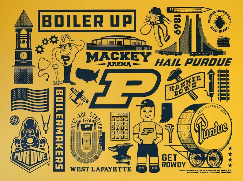 Purdue Poster - LIMITED EDITION Screen Printed Poster - Etsy