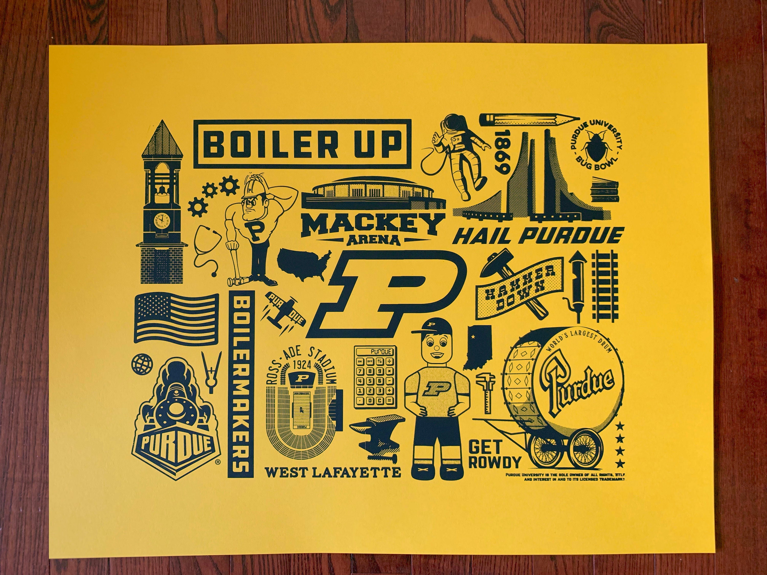Purdue Poster - LIMITED EDITION Screen Printed Poster - Etsy