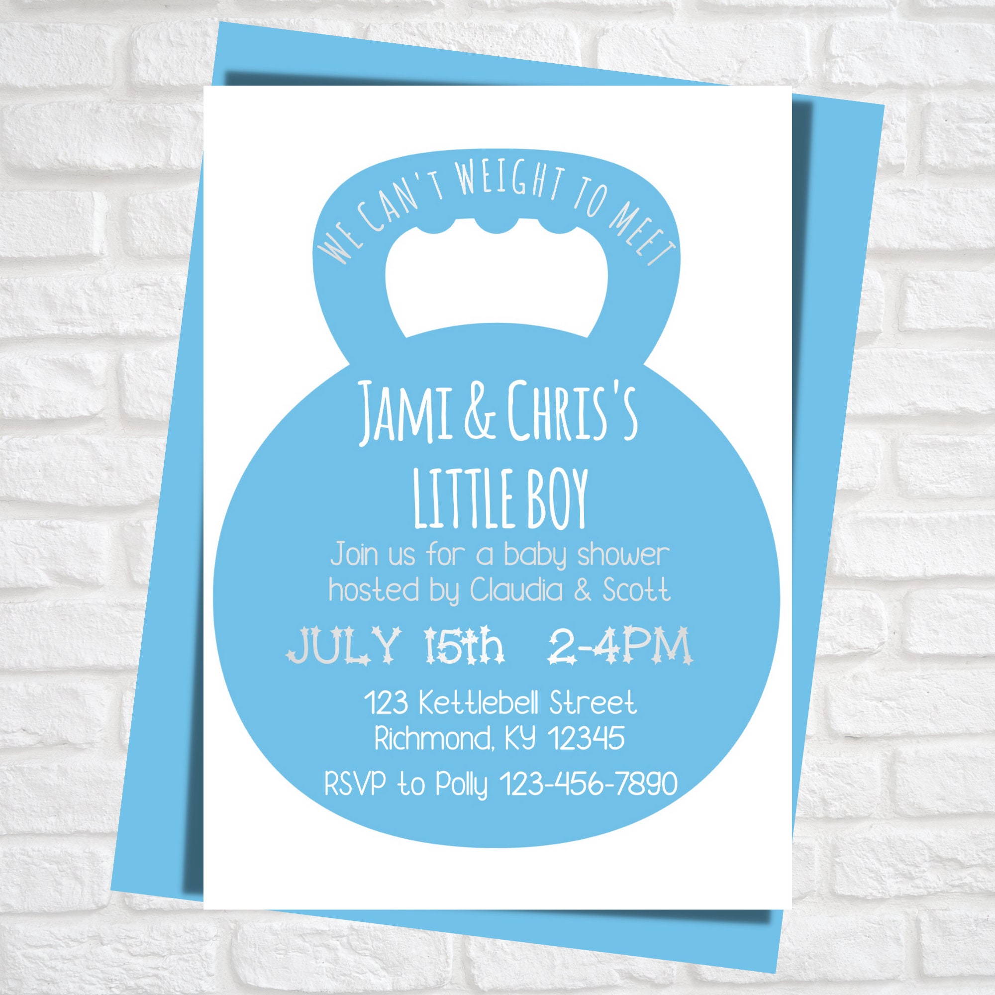 We Can't WEIGHT to Meet Baby Shower Invitation, Crossfit Baby Shower ...