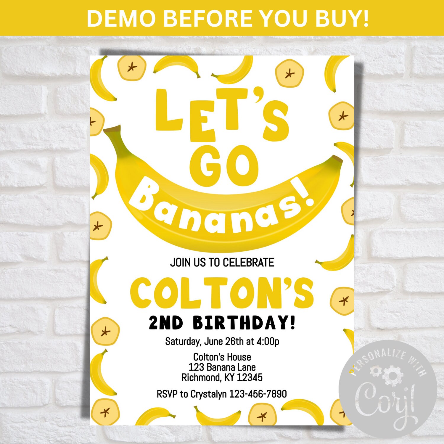 Go Bananas Invites