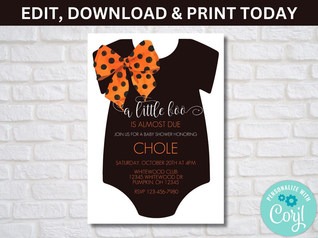 A Little Boo is Almost Due Halloween Baby Shower Invitation - Etsy