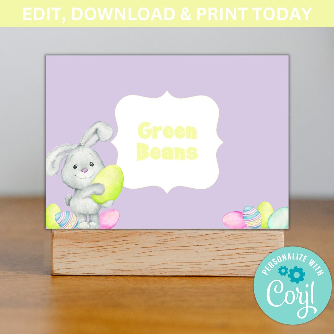 Easter Party Buffet Cards, Easter Food Cards, Easter Food Labels ...