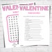 INSTANT DOWNLOAD Printable Valentine's Day Word Scramble and Word ...