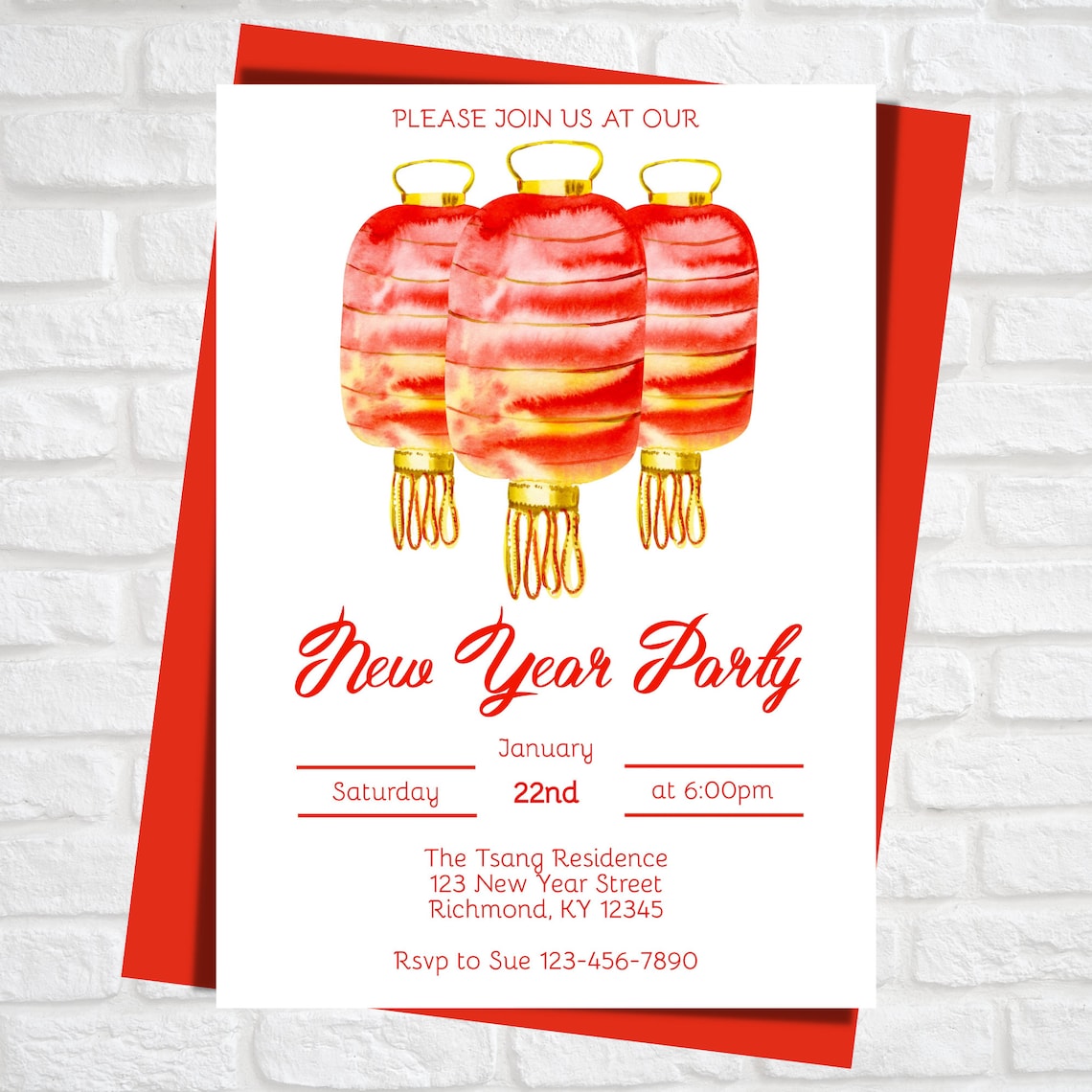 Chinese New Year Invitation Template, Lunar New Year Invitation ...