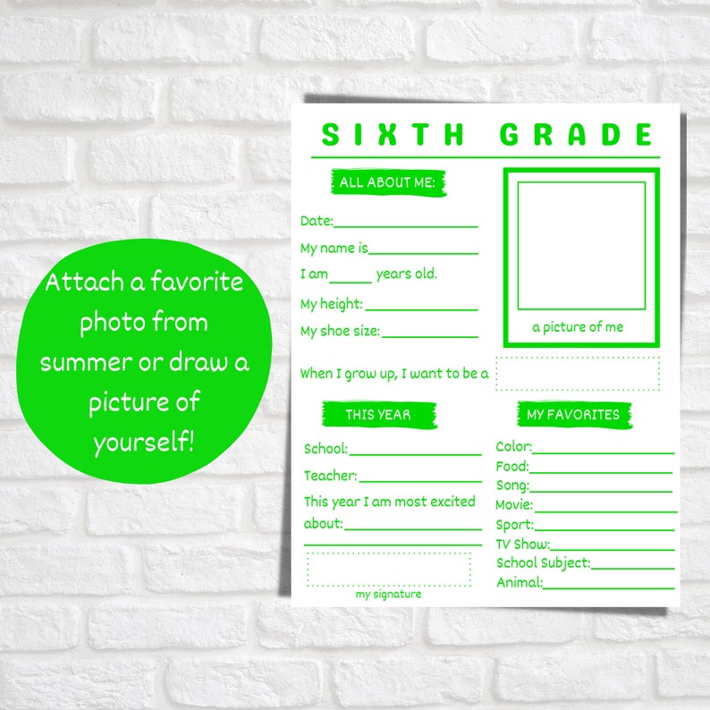 Kids School Keepsake Memory Book, Printable Interview Questions ...