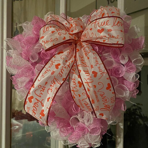 Heart Mesh Wreath - Etsy