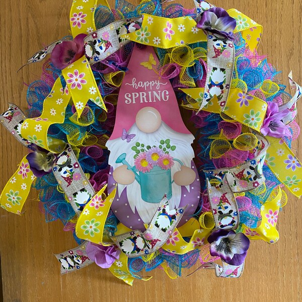Spring Mesh Wreath - Etsy