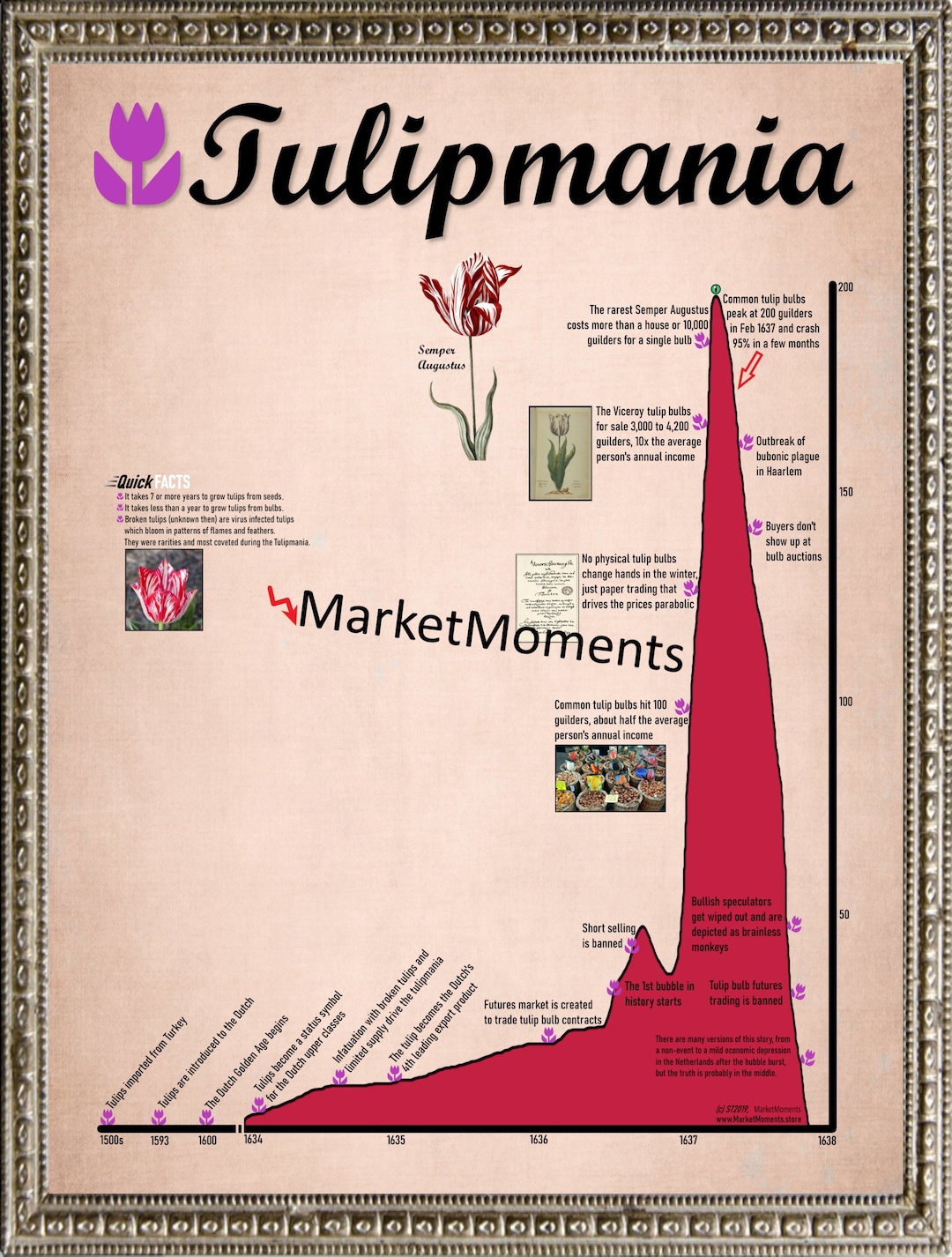 The 1637 Tulipmania ART PRINT, Tulipmania Poster, Wall Street Art ...