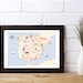Illustrated Map of Spain Art Print Poster Travel Map Digital Download ...