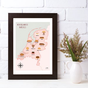 Illustrated Map of the Netherlands Typical Dutch Baked Goods - Etsy