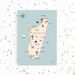 Madagascar Postcard, Pack of 5 Postcards A6, Illustrated Map of ...