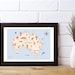 Illustrated Map of Australia Art Print Poster Travel Map Digital ...