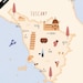 Illustrated Map of Tuscany Art Print Poster Travel Map Digital Download ...