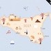 Illustrated Map of Sicily Art Print Poster Travel Map Digital Download ...