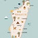 Madagascar Postcard, Pack of 5 Postcards A6, Illustrated Map of ...
