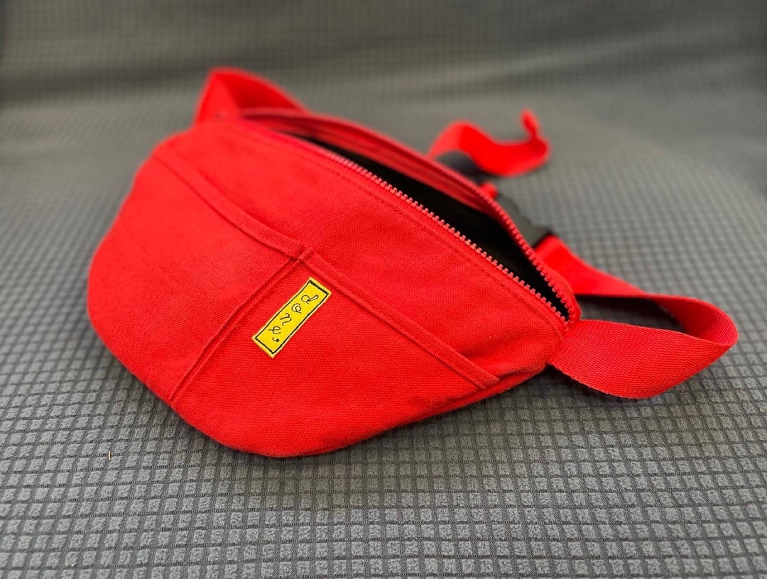 Red Fanny Pack/ Classic Hip Bag/ Big All Red Cross Bag - Etsy