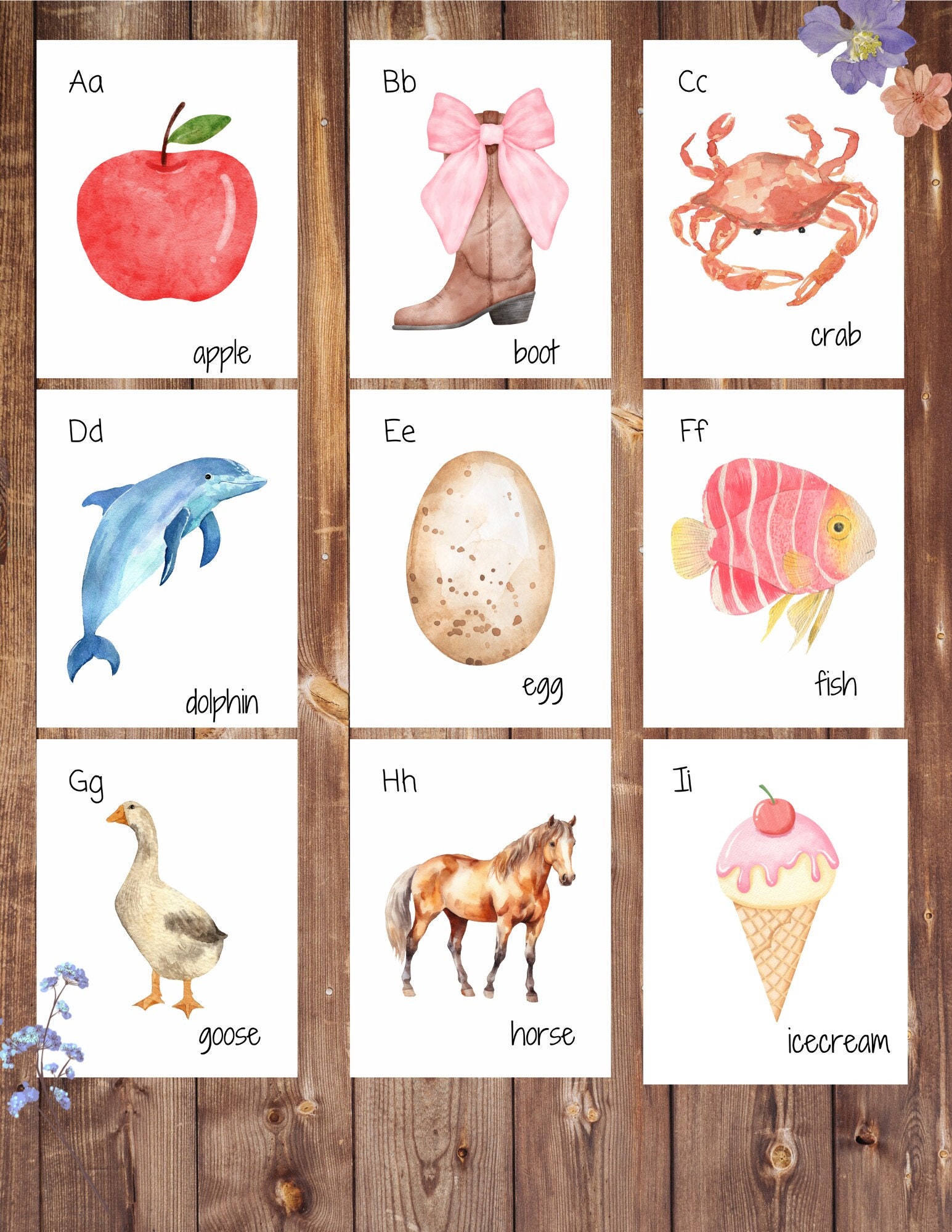 Watercolor Alphabet Posters - Etsy