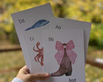 Watercolor Decor Alphabet Posters | Alphabet Pictures and Words ...