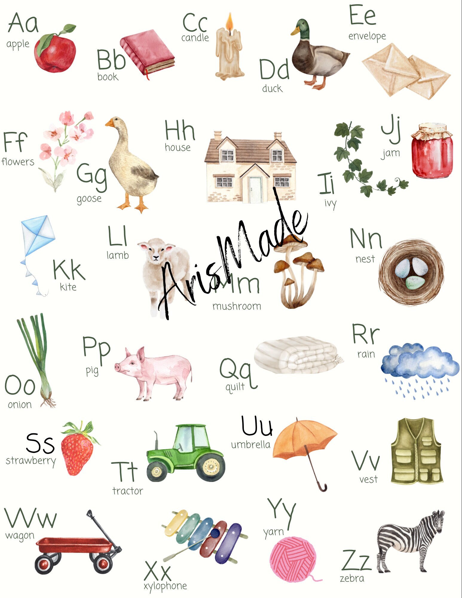 Alphabet Chart - Etsy